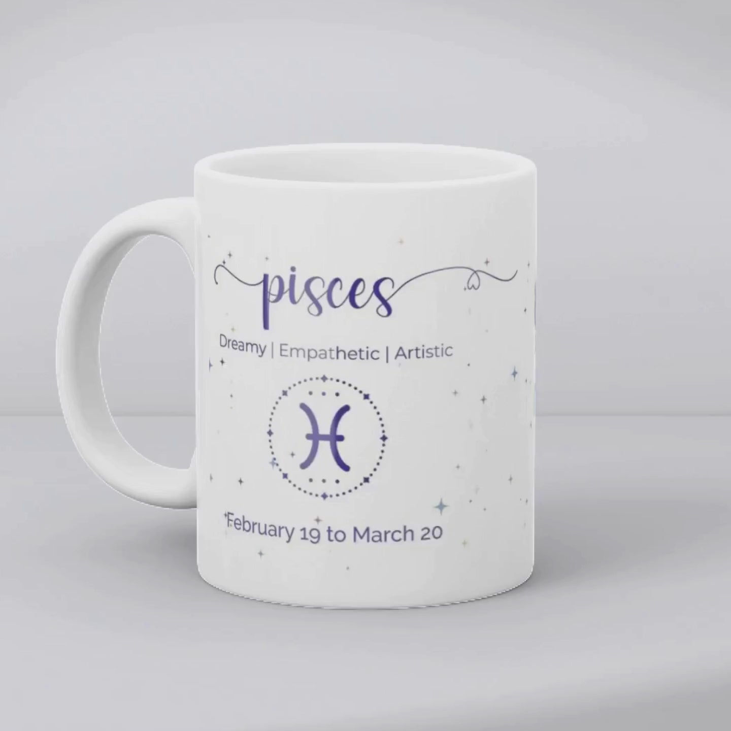 Pisces Zodiac Mug – Dreamy & Deep – Design and Doodles
